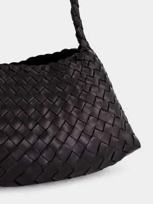Dragon Diffusion Rosanna Woven Leather Baguette - Black