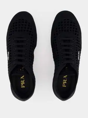 Prada Collapse Crochet Laced Sneakers