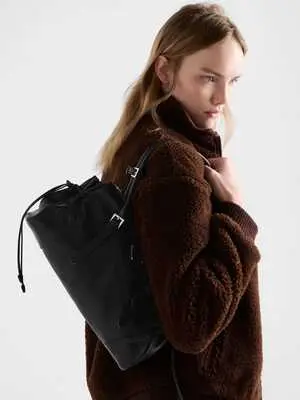 Prada Medium Leather Tote - Black