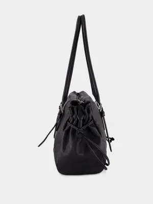 Prada Medium Leather Tote - Black