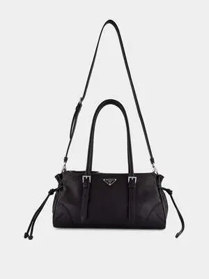 Prada Medium Leather Tote - Black