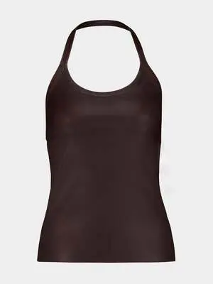 Stouls Leather Halter Top Grey