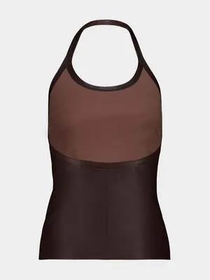 Stouls Leather Halter Top - Grey