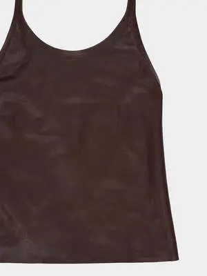 Stouls Leather Halter Top - Grey