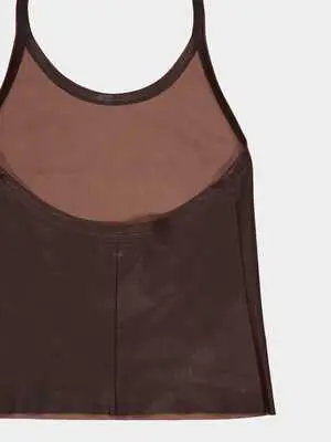 Stouls Leather Halter Top - Grey