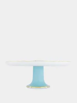 GINORI 1735 Iris Oriente Italiano Cake Stand - Blue