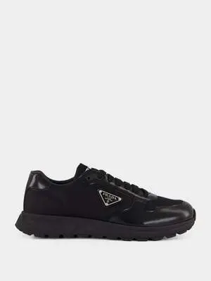 Prada Prax 01 Re-nylon And Brushed Leather Sneakers - Black