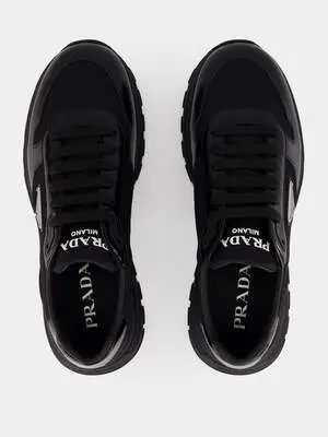 Prada Prax 01 Re-nylon And Brushed Leather Sneakers - Black