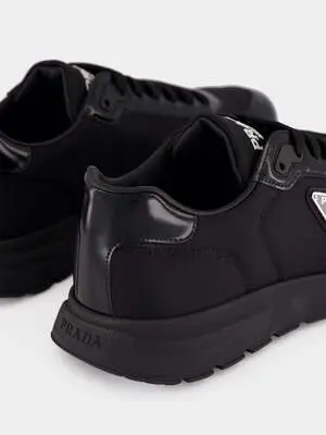 Prada Prax 01 Re-nylon And Brushed Leather Sneakers - Black