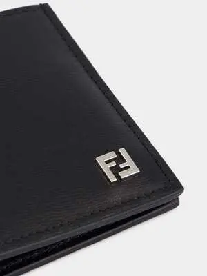 Fendi Leather Squared Ff Wallet - Black