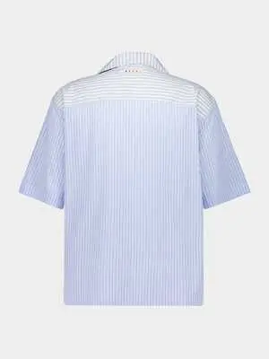 Marni Opal Striped Poplin Bowling Shirt - Blue