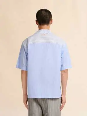 Marni Opal Striped Poplin Bowling Shirt - Blue