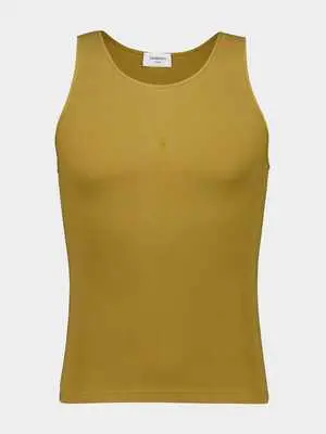 Saint Laurent Ribbed Tank Top With Cassandre Embroidery - Orange