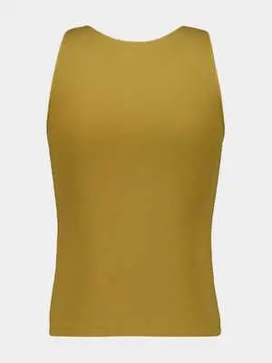 Saint Laurent Ribbed Tank Top With Cassandre Embroidery - Orange