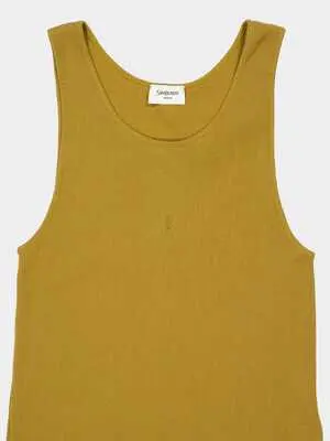 Saint Laurent Ribbed Tank Top With Cassandre Embroidery - Orange