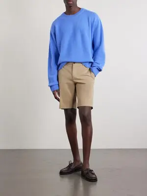 SLOWEAR Slim-fit Cotton-blend Gabardine Chino Shorts - Neutrals