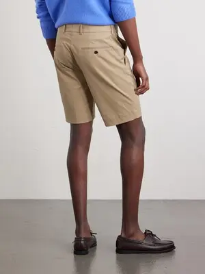 SLOWEAR Slim-fit Cotton-blend Gabardine Chino Shorts - Neutrals