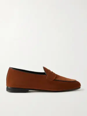 Rubinacci Suede Penny Loafers - Brown