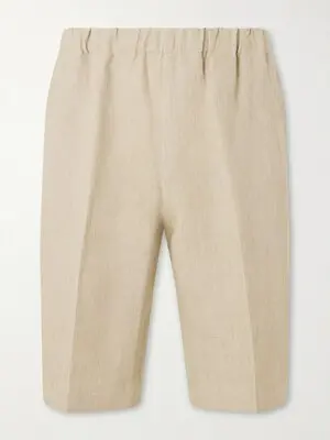 PIACENZA CASHMERE 1733 Straight-leg Linen Bermuda Shorts - Neutrals