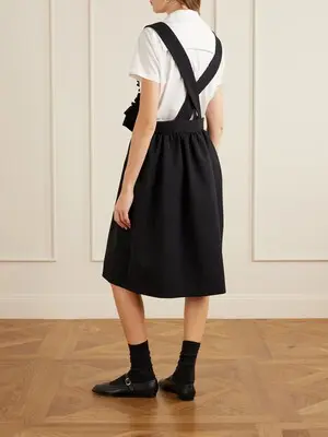 Comme Des Garçons Ruffled Stretch-georgette Midi Dress