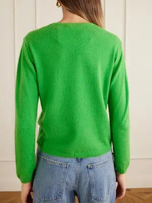 Auralee Brushed Cashmere And Cotton-blend Sweater - Green