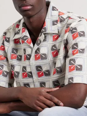 Nn07 Julio Camp-collar Embroidered Voile Shirt - Multi
