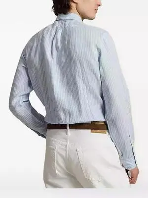 Polo Ralph Lauren Vertical-stripe Long-sleeve Shirt - Blue