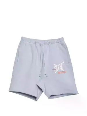 SAINT MXXXXXX Logo Detail Raw-hem Shorts
