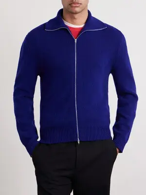 JIL SANDER Zip-up Wool-blend Sweater