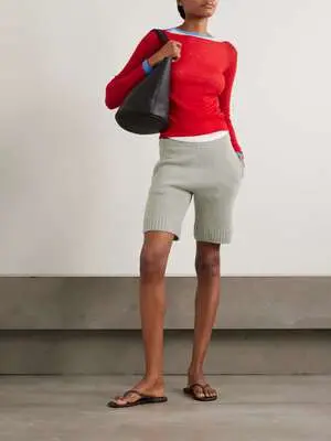 Auralee Mélange Cashmere And Silk-blend Shorts