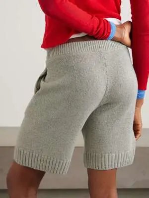 Auralee Mélange Cashmere And Silk-blend Shorts