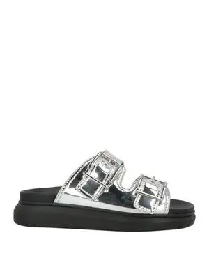 Alexander McQueen Sandals In Synthetic Material - Silver