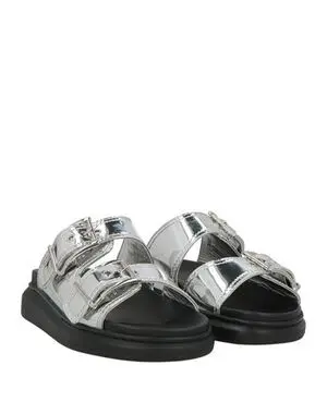 Alexander McQueen Sandals In Synthetic Material - Silver