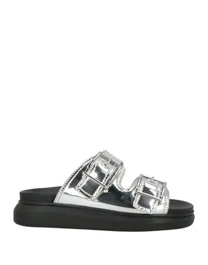Alexander McQueen Sandals In Synthetic Material - Silver