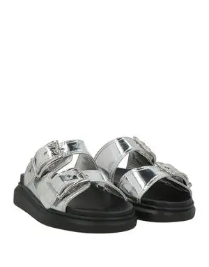 Alexander McQueen Sandals In Synthetic Material - Silver