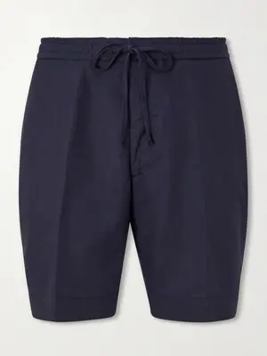 Officine Générale Phil Straight-leg Lyocell-blend Shorts - Blue
