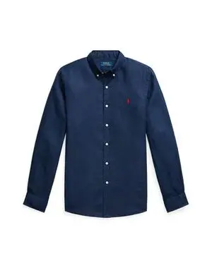 Polo Ralph Lauren Slim Fit Linen Shirt Shirt Size Linen - Navy