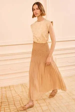 Ulla Johnson Antonia Smocked Midi Skirt