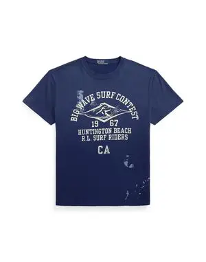 Polo Ralph Lauren Classic Fit Jersey Graphic T-shirt T-shirt Size Cotton - Navy