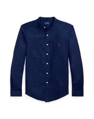 Polo Ralph Lauren Slim Fit Linen Shirt Shirt Size Linen - Navy
