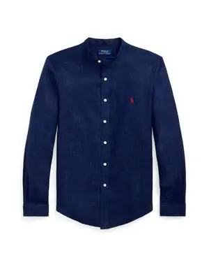 Polo Ralph Lauren Slim Fit Linen Shirt Shirt Size Linen - Navy