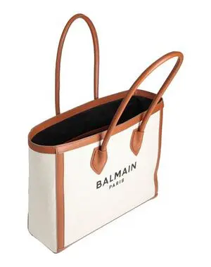 Balmain Cotton And Linen Tote - Beige