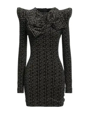 Balmain Mini Dress In Cotton And Metallic Polyester