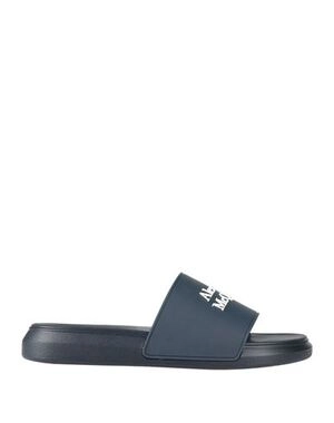 Alexander McQueen Alexander McQueen Rubber Pool Slides With Logo Detail Midnight Blue