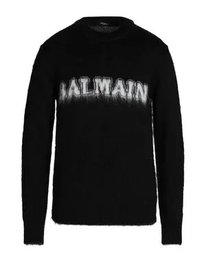Balmain Mohair And Wool Blend Sweater - Black