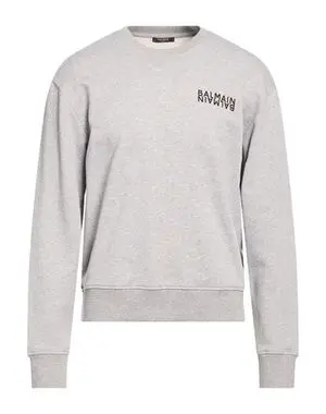 Balmain Sweatshirt In Light Cotton And Elastane - Grey