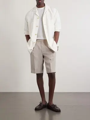 DE PETRILLO Straight-leg Linen Shorts