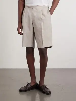 DE PETRILLO Straight-leg Linen Shorts