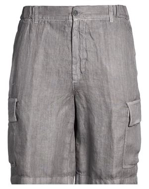 120% Lino Linen Cargo Shorts Grey