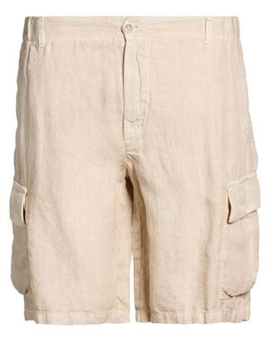 120% Lino Linen Cargo Shorts White